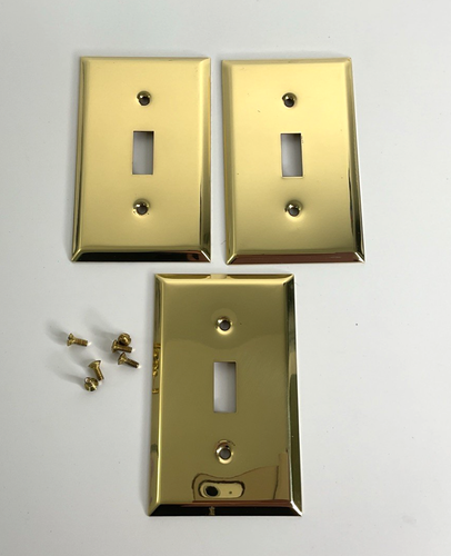 Vintage Baldwin Brass Polished Classic Design (3) Switch Plate Covers ...