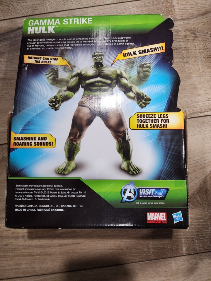 Marvel Comics The Avengers Gamma Strike Talking Hulk 10" Hasbro Figure ...