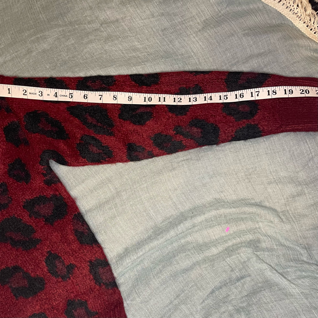 PINK Red/Black Leopard Print Sweater - Gem