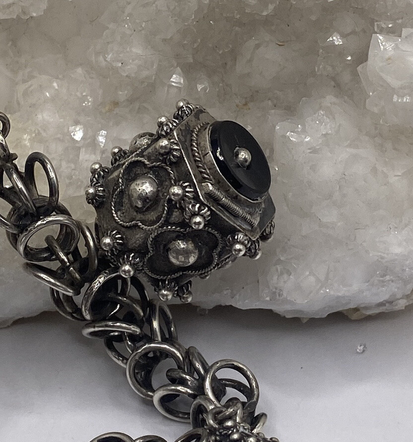 ANTIQUE ETRUSCAN FILIGREE POISON CHARMS 800 SILVER BR… - Gem