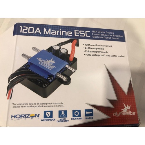 Dynamite 120A BL Marine ESC 2-6S Single Connector DYNM3876 RC Boat ...