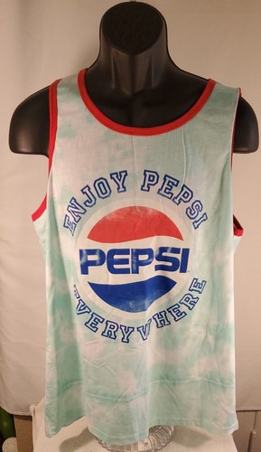 Pepsi Tank Top Mens Sleeveless Tie Dye Graphic Print Round Neck ...