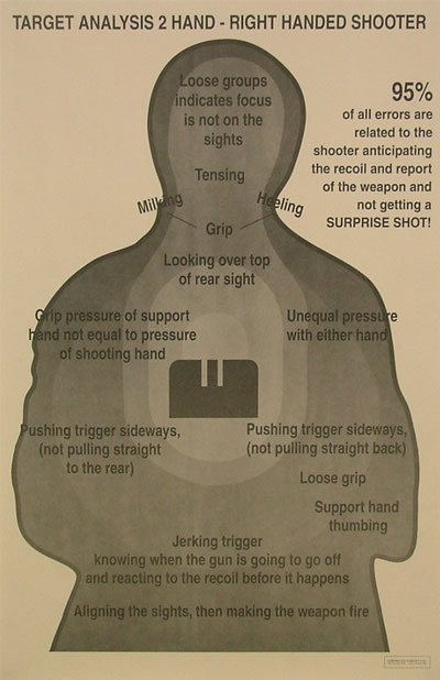Shot Analysis Target, 2-Hand - Right Handed Shooter, [23" x 35"] (25 ...