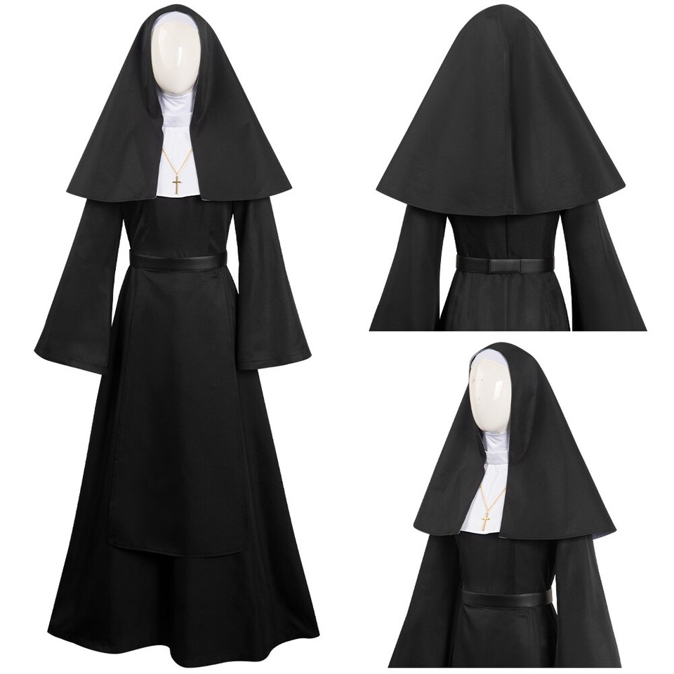 The Nun Cosplay Costume Nun’s Habit Outfits ComicCon Halloween Fancy ...