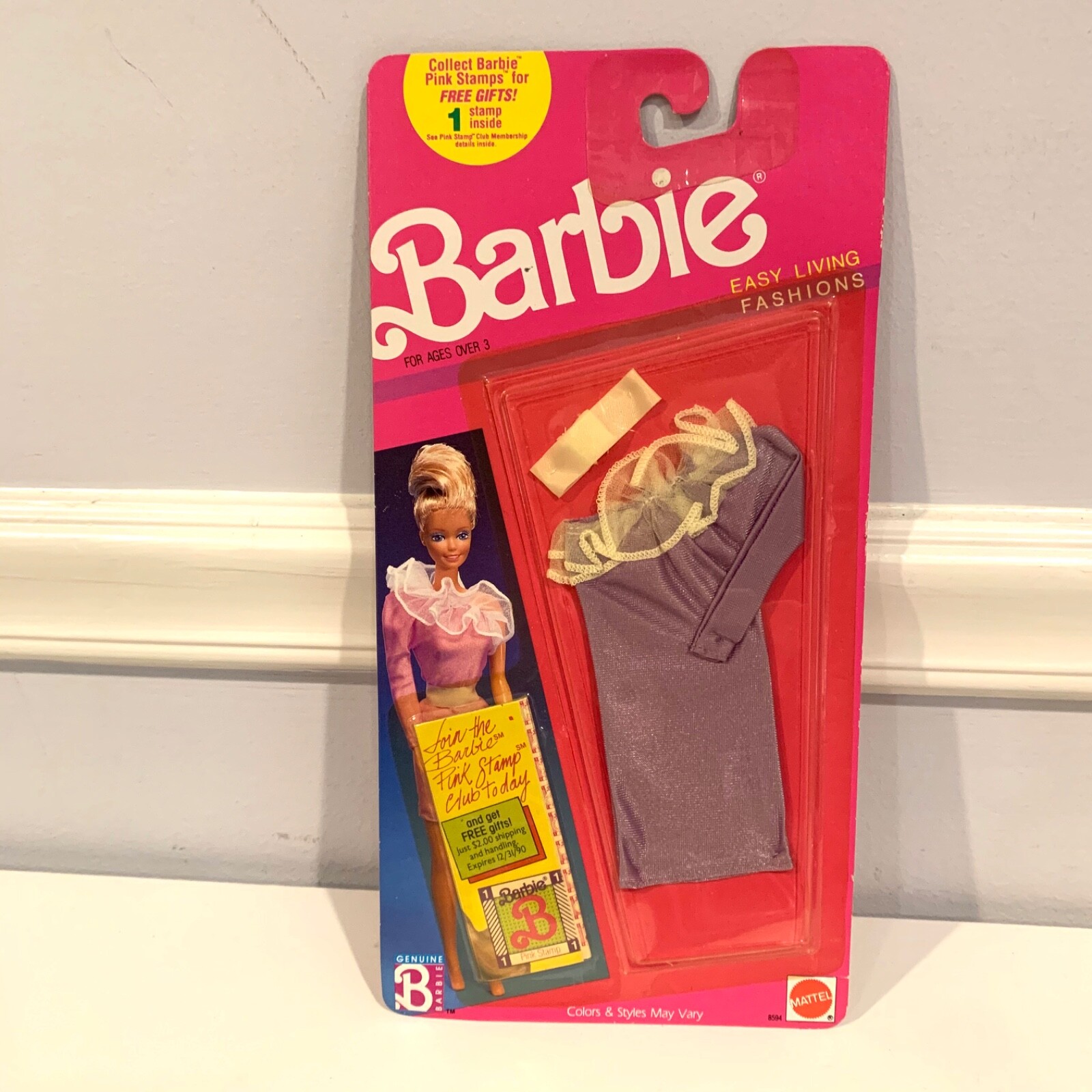 Barbie Easy Living Fashions 8594 Purple Dress with White Ruffle 1989 | eBay