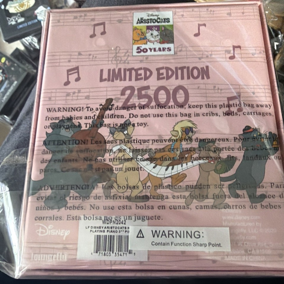 Disney Loungefly Aristocats Piano 50th LE 2500 Jumbo Pin Marie Toulouse ...