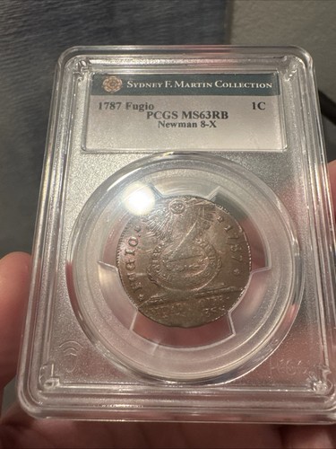 1787 Fugio 8-X PCGS MS 63 RB Colonial Copper One Cent- Rare Variant ...