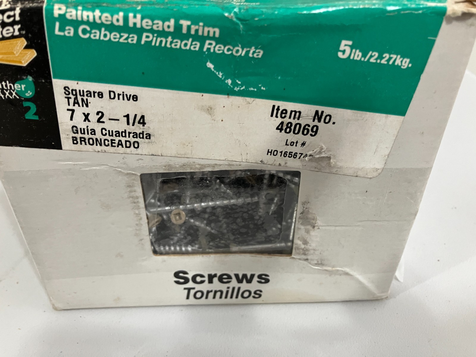 The Project Center 48069, 7 x 2-1/4 SS Tan Head Screws, Square Drive, 5 ...