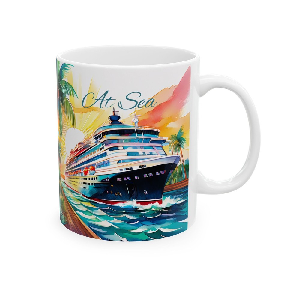Tropical Cruise Ship Mug | Palm Trees Sunset Ocean Ceramic Mug | eBay