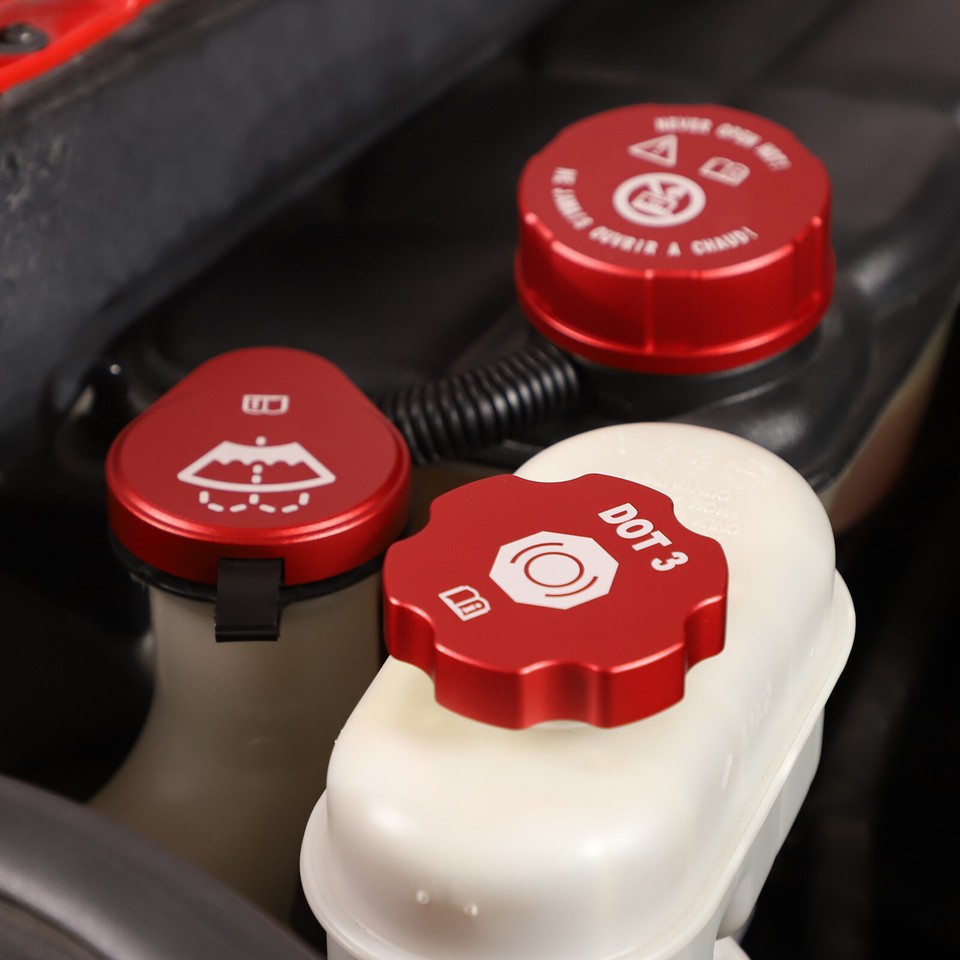 Red Aluminum Alloy Engine Intake Cover Trim Cover Set For Corvette C6 ...