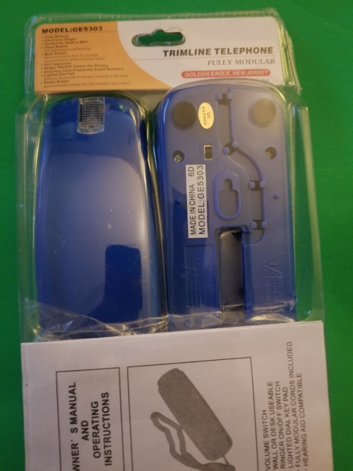 BLUE TRIMLINE PHONE FOR LANDLINE | eBay