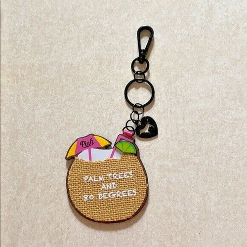 New Victoria's Secret Pink Key Ring Coconut Palm Trees 80 Degrees Bag ...