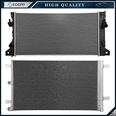 Aluminum Radiator & AC Condenser Cooling Kit For 2018 2019 2020 Ford ...