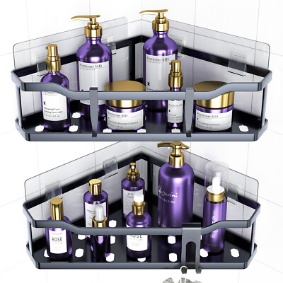 2PCS Shower Shelf Caddy Triangular Bathroom Organizer Storage Holder ...