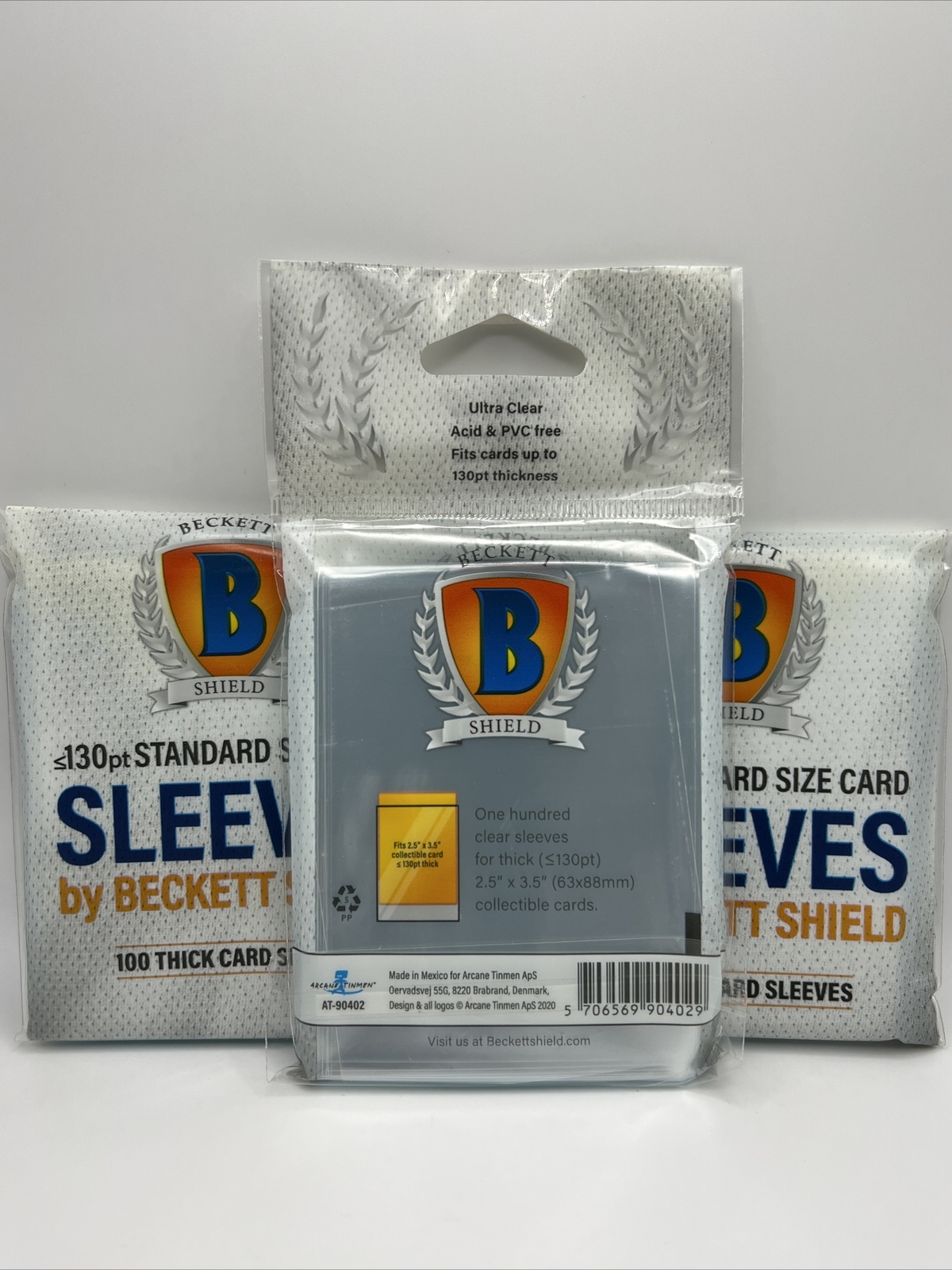 Beckett Shield Soft Card THICK Sleeves 3 Packs of 100 Sleeves for 130pt ...