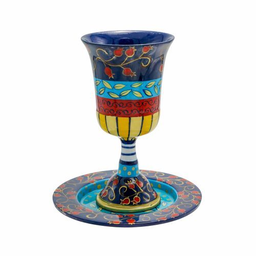 Kiddush Cup - Hand Painted, Various Designs, Made in Israel Holy Land ...