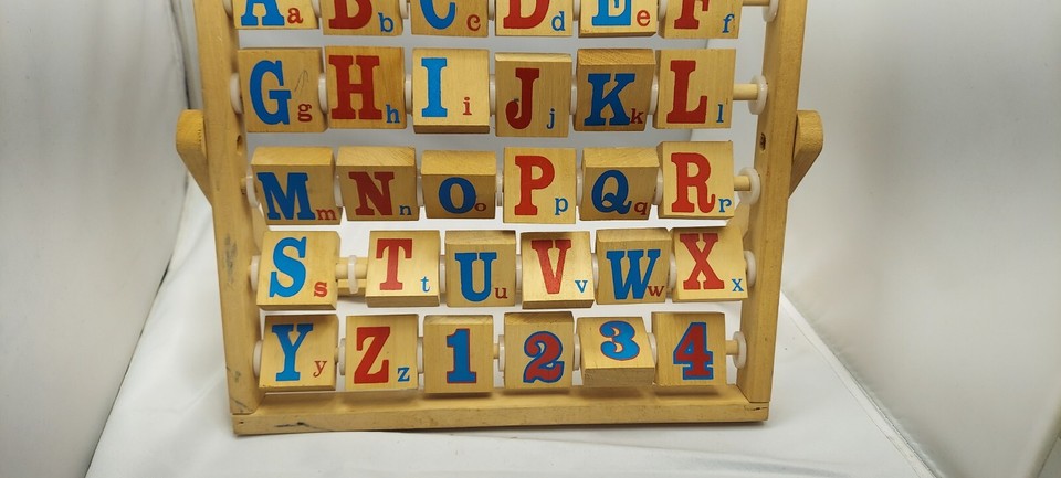 Alphabet Easel Wooden LettersPictures And Numbers | eBay
