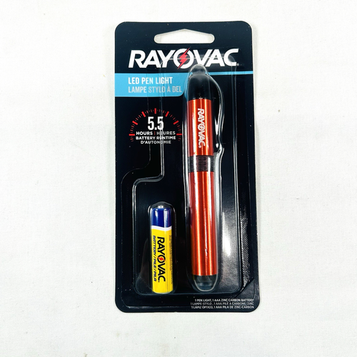 New Rayovac Pen Flashlight LED Red Aluminum Pocket-Sized Penlight 1 x ...