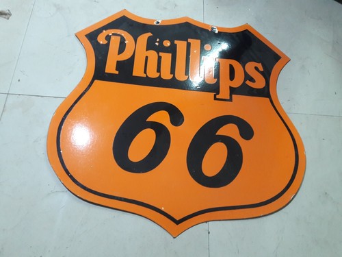 PORCELAIN PHILLIPS 66 ENAMEL SIGN 42X42 INCHES DOUBLE SIDED | eBay