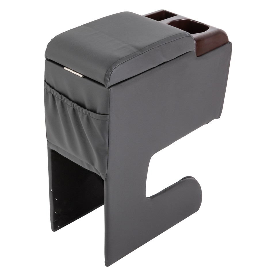 Universal Car Armrest Storage Box PU Leather Arm Rest Center Console ...
