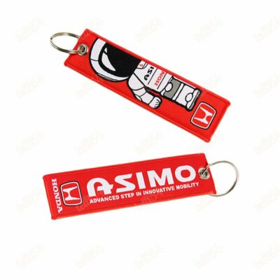 JDM ASIMO RED RACING Double Side Racing Cell Holders Keychain Universal ...