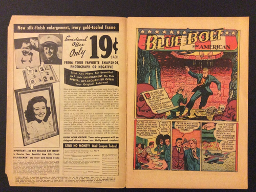 BLUE BOLT #104 GOLDEN AGE 1950 Comic Book 10 Cent Complete CHAMELEON L ...