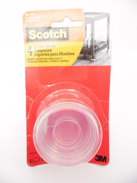 Scotch 4pk Caster Non-Slip Cups Clear BOX DAMAGE for sale online | eBay