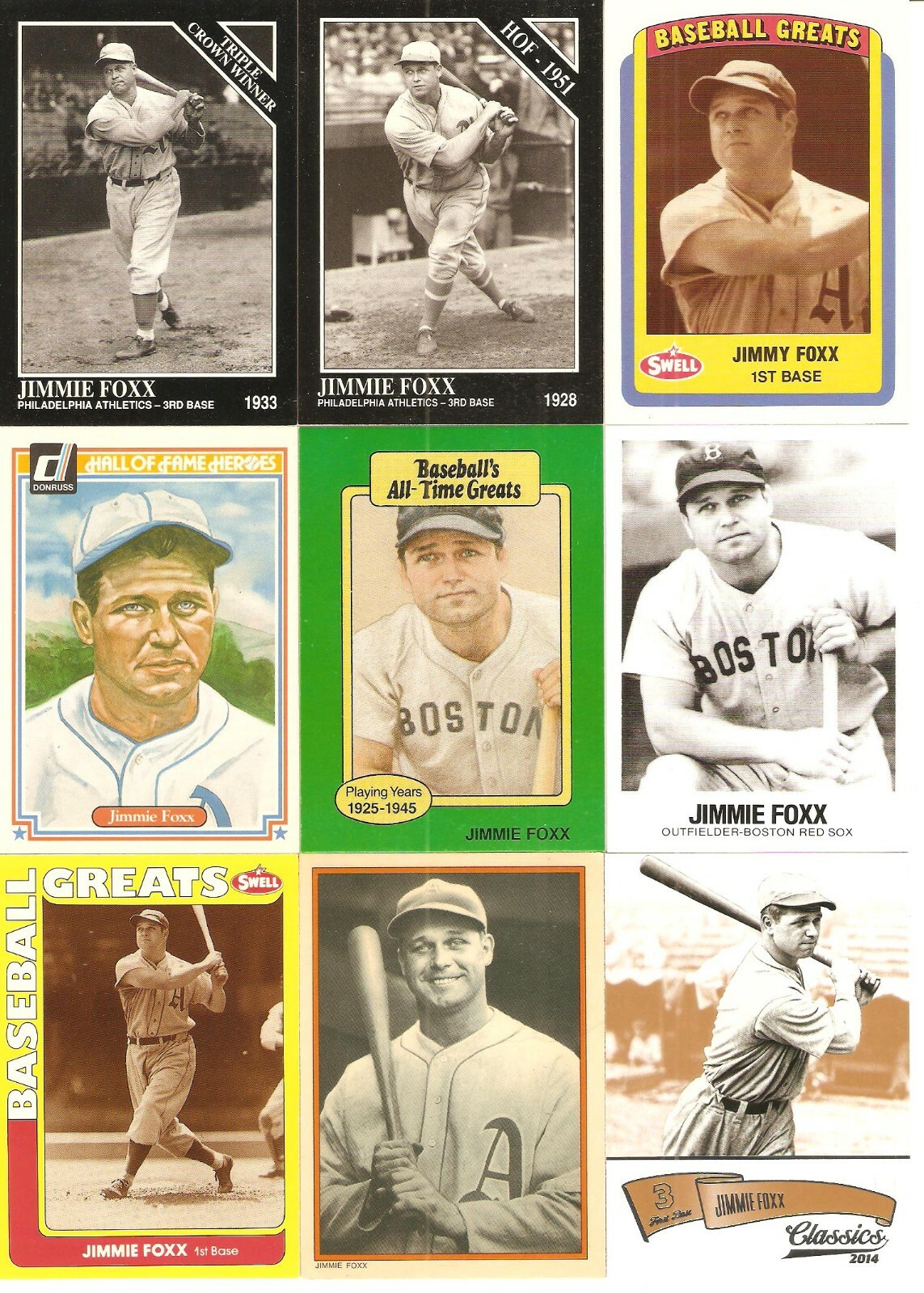 18 CARD JIMMIE FOXX BASEBALL CARD LOT 294 | eBay