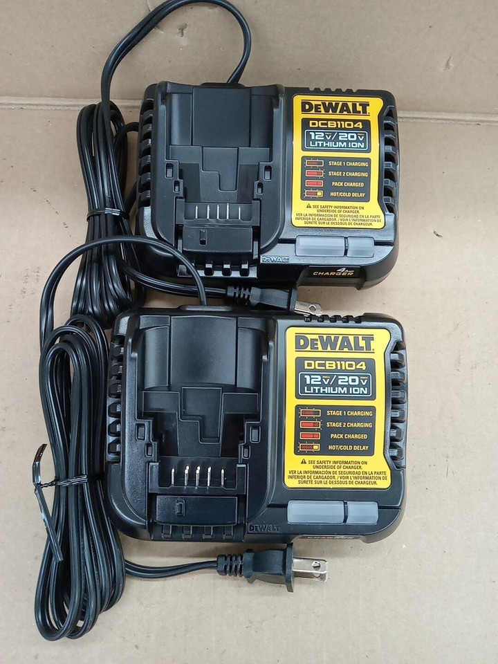 Dewalt DCB1104, 12V/20V Lithium Ion Battery Charger (Lot of 2), New ...