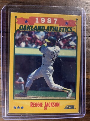 REGGIE JACKSON 1988 SCORE Baseball SALUTE Card 1987 OAKLAND #504 MLB ...