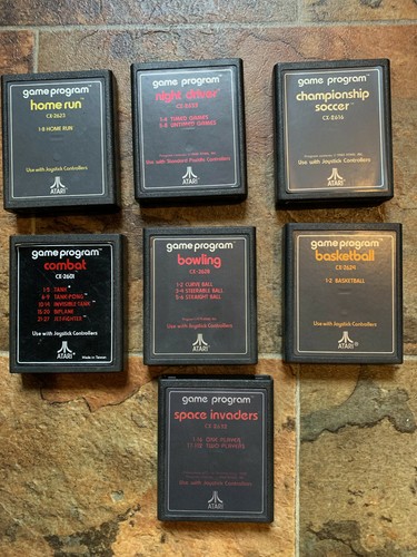 ATARI 2600 7 Game Lot Game Program Black Label 1980 Vintage SPORTS ...