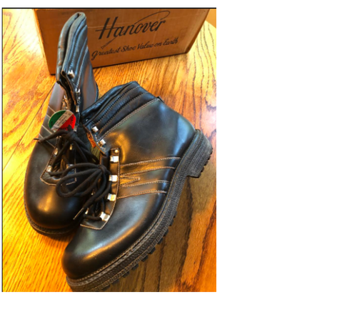 Vintage Hanover Boots, Black Leather, Rubber Soles, Men's 10 1/2 M ...