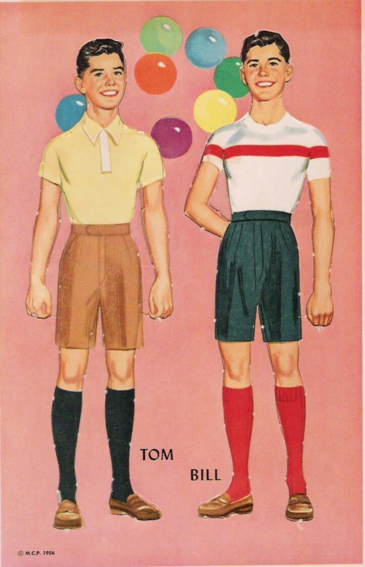 VINTAGE UNCUT 1956 PINK PROM TWINS PAPER DOLLS~#1 TOP REPRODUCTION ...