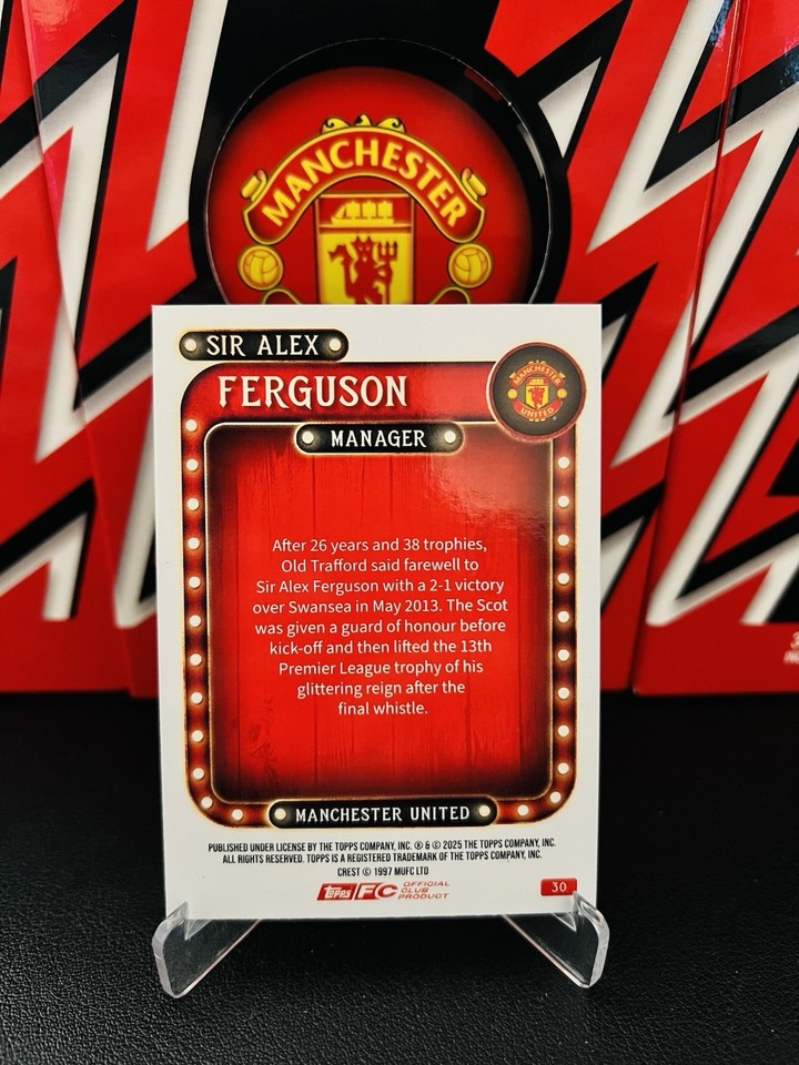 Sir Alex Ferguson Parallel /399 Topps Club Collector Tins Manchester ...