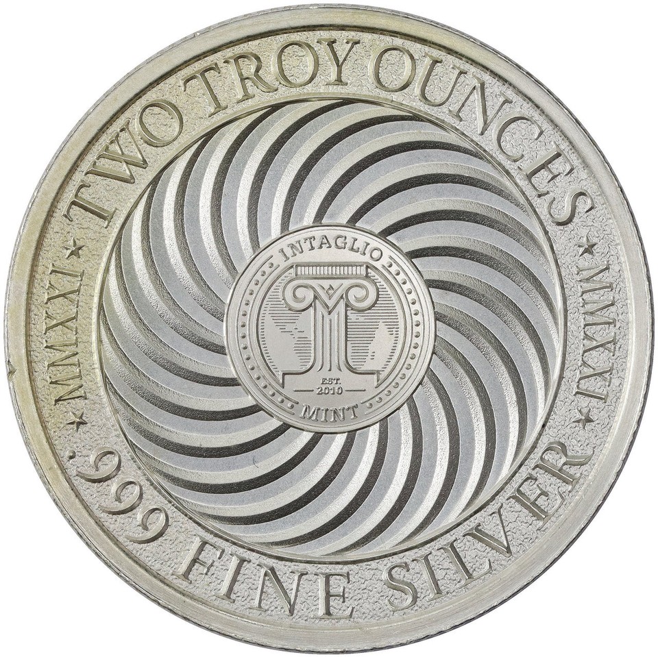2021 Intaglio Mint The Jersey Devil 2 oz .999 Fine Silver BU Art Round ...