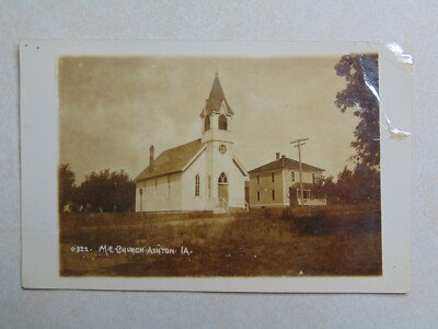 E2576 Postcard RPPC Ashton Iowa IA ME Church | eBay