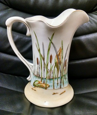 Fine Art Pottery "Sand Piper" Pattern Pitcher, Marked "HAYNES Ware ...