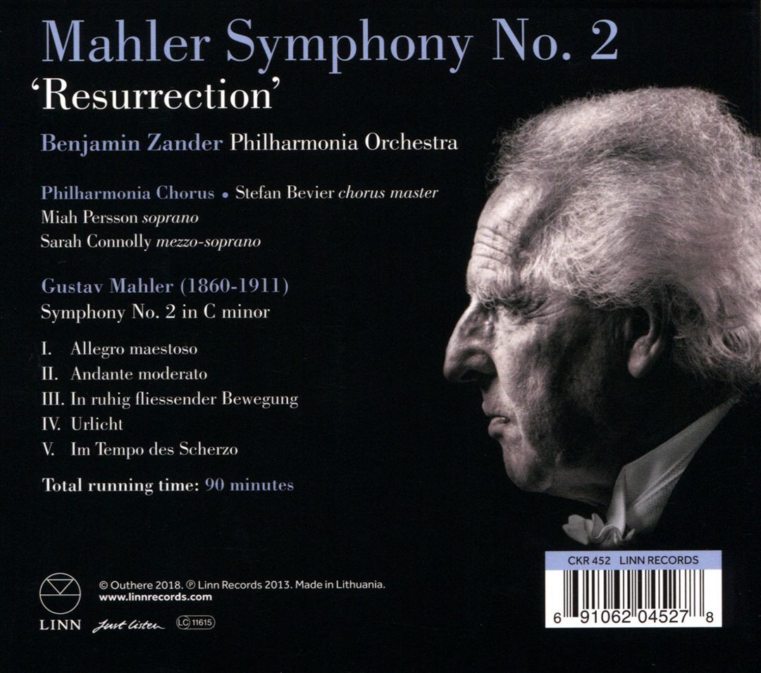 BENJAMIN ZANDER/PHILHARMONIA ORCHESTRA MAHLER: SYMPHONY NO. 2 ...