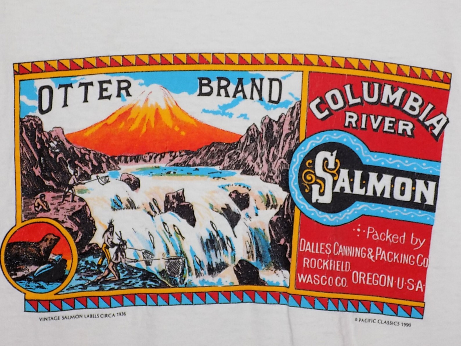 RARE! Vtg OTTER BRAND COLUMBIA RIVER SALMON 1936 LABE… - Gem