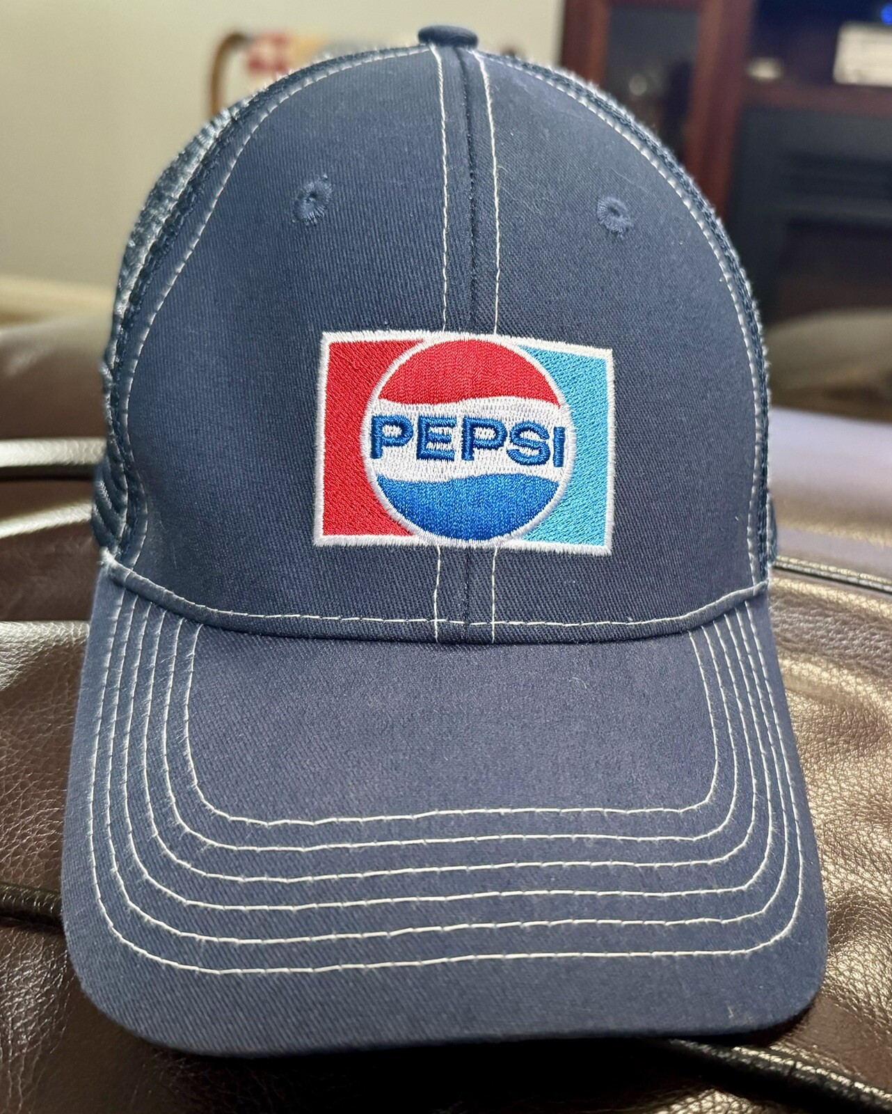 Pepsi Logo Employee Hat Adjustable Mesh Back Blue in … - Gem