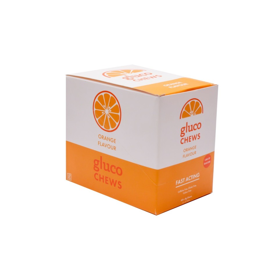 60 pack (6 x 10 chews) Fast Acting Glucose Chews | Orange & Raspberry ...