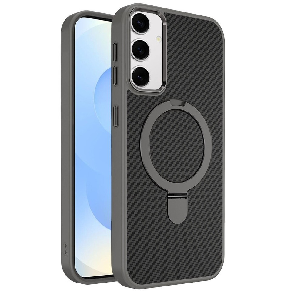 For Galaxy S25 Ultra/S25+/S25 Case Carbon Fibre Design Magnetic Ring ...