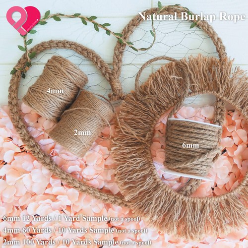 2-6mm Burlap Rope Twist Hemp Natural Linen Twine Jute Cord Craft String ...