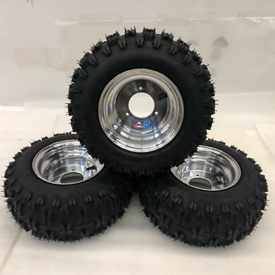 Honda ATC 70 DWT Polished Aluminum Front and Rear Wheels Rims Snow Hog ...