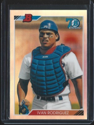 Ivan Rodriguez - 2017 Bowman Chrome #92B-IR - Rookie Reprint - Texas ...