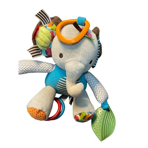 Skip Hop Bandana Buddies Plush Elephant Baby Toy Activity Squeak ...