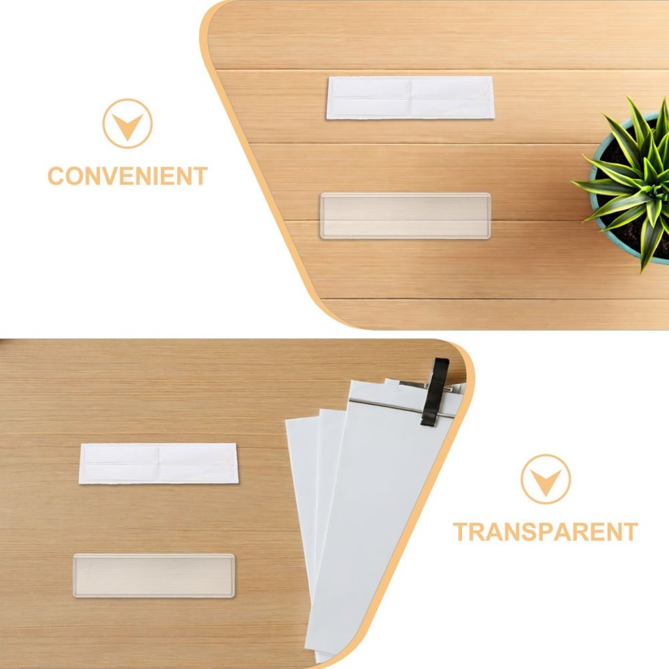 24 Sets Plastic Label Holders Self Adhesive Clear Pockets Strips Shelf ...