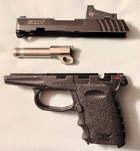 SCCY CPX-1 SLIDE W/ CRIMSON TRACE RED DOT, BARREL & EXTERNAL FRAME | eBay