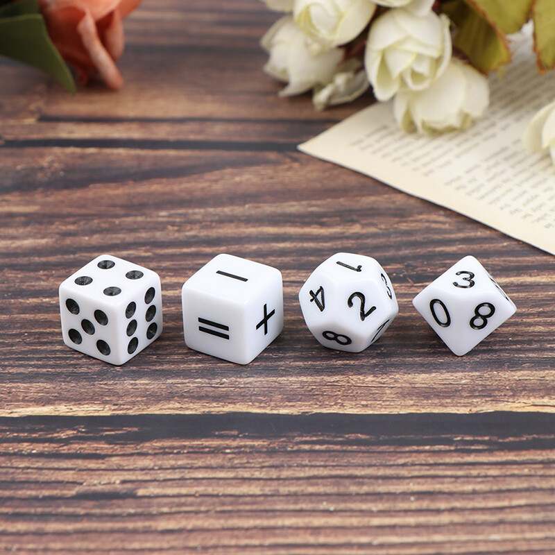 24pcs/Pack Acrylic Fraction Dice Symbol Auxiliary Teaching Tool Add ...