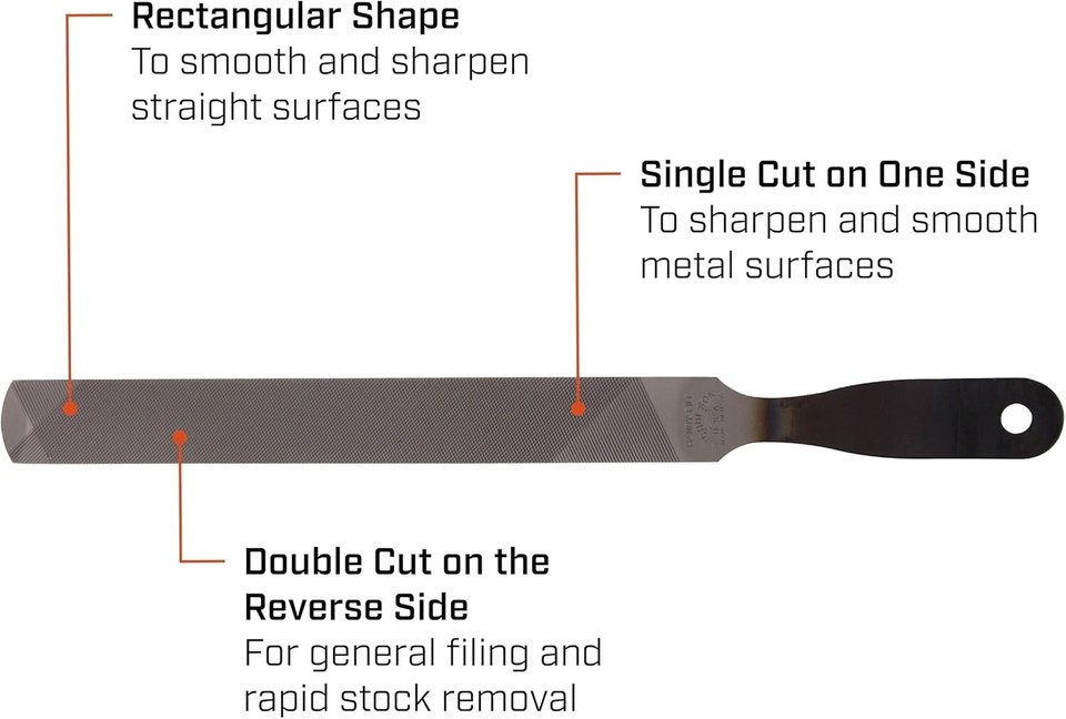 Nicholson 8" Rectangular Double/Single Cut Handy File 06602NN | eBay